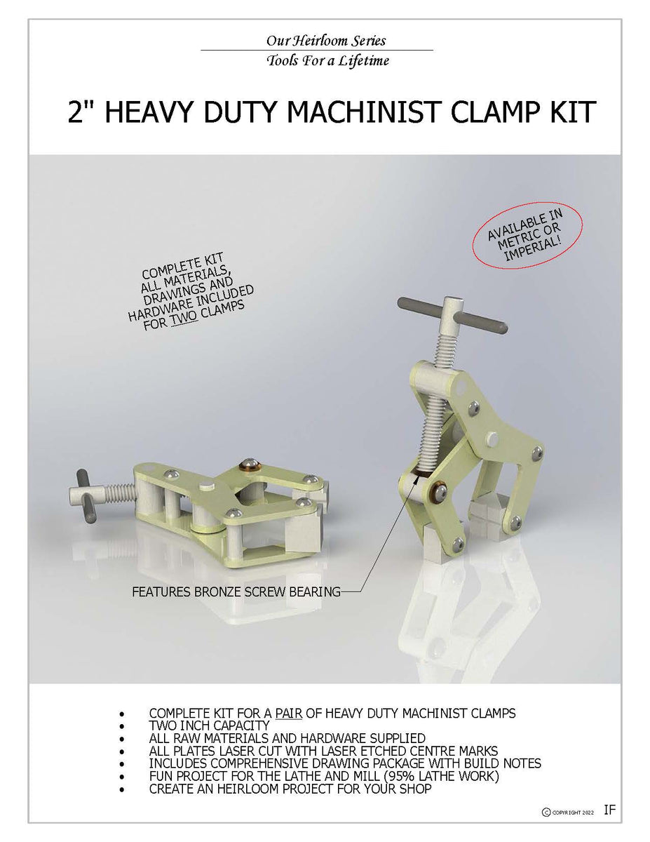 Pair 2" (50mm) Machinist Clamps Complete Kit – D. Gray Drafting and Design