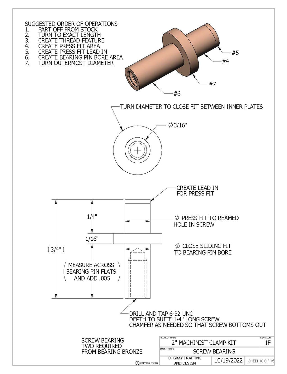 Pair 2" (50mm) Machinist Clamps Drawings Only – D. Gray Drafting and Design