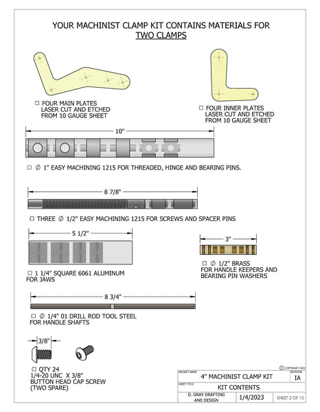 PAIR 4" (100mm) MACHINIST CLAMPS DRAWINGS ONLY – D. Gray Drafting and ...