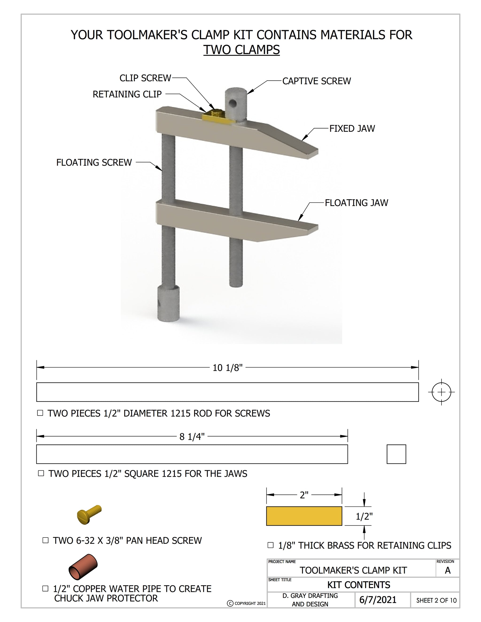 Toolmaker's Clamp Kit – D. Gray Drafting and Design